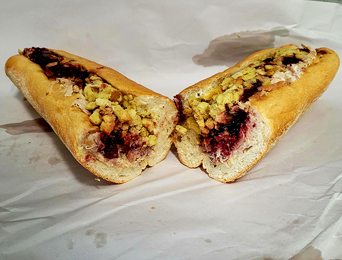 The legendary Bobbie &ndash; Thanksgiving dinner that fits in your hand. Turkey, stuffing, and cranberry sauce having the reunion we all deserve.