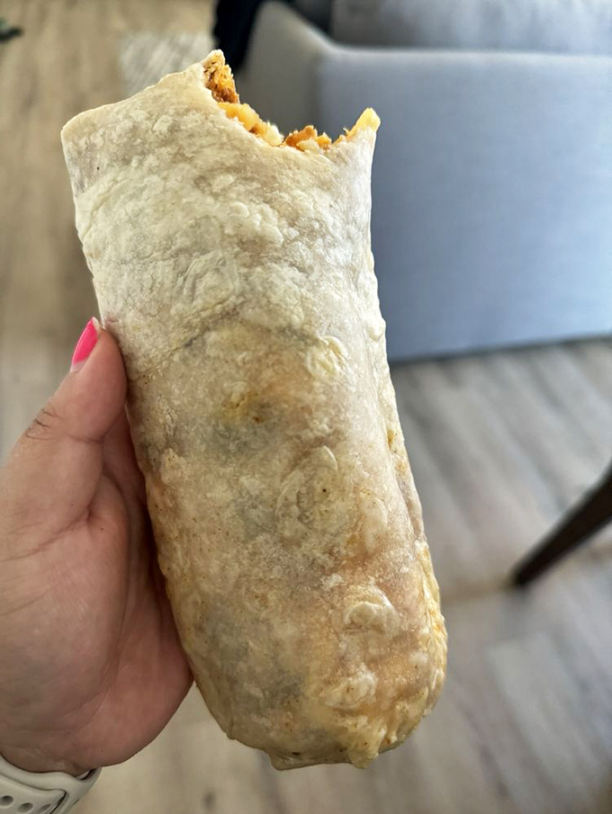 The breakfast burrito &ndash; civilization's greatest achievement since indoor plumbing. This hand-held marvel contains everything you need to conquer the day.