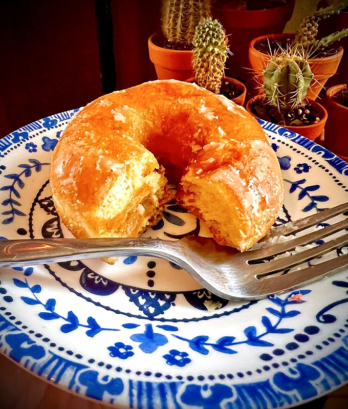 The humble glazed donut, split open to reveal its perfect interior. Like finding the secret room in a house you've lived in for years.