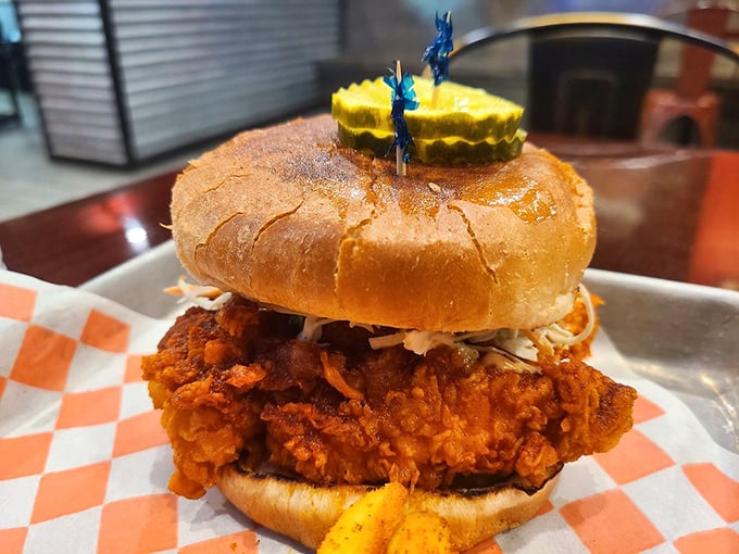 The sandwich that launched a thousand cravings&mdash;tender chicken with the perfect crunch-to-meat ratio and that signature pickle crown. Royalty on a bun.