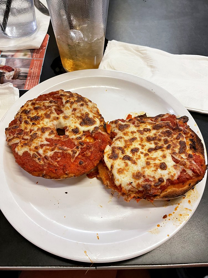 Pizza for breakfast? When it's on a bagel, even Emily Post would give you permission to dive in before noon.
