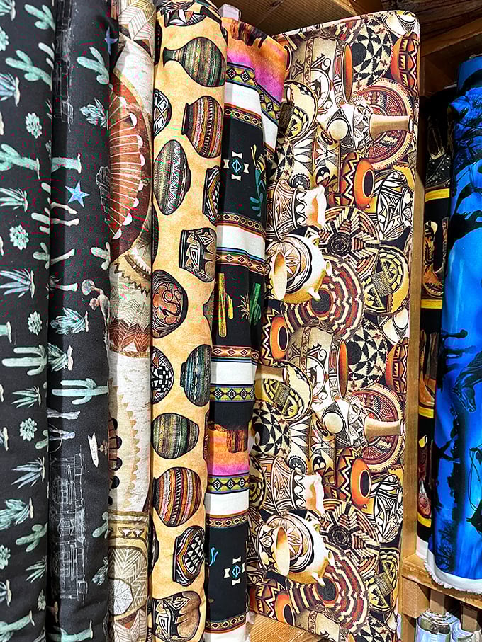 Southwestern and tribal patterns create a global textile tour without the passport&mdash;each fabric telling stories from different corners of the world.