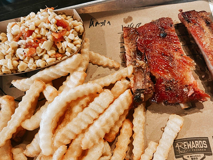 Ribs, corn, and crinkle-cut fries&mdash;the holy trinity of comfort that makes you wonder why anyone would ever eat anything else.