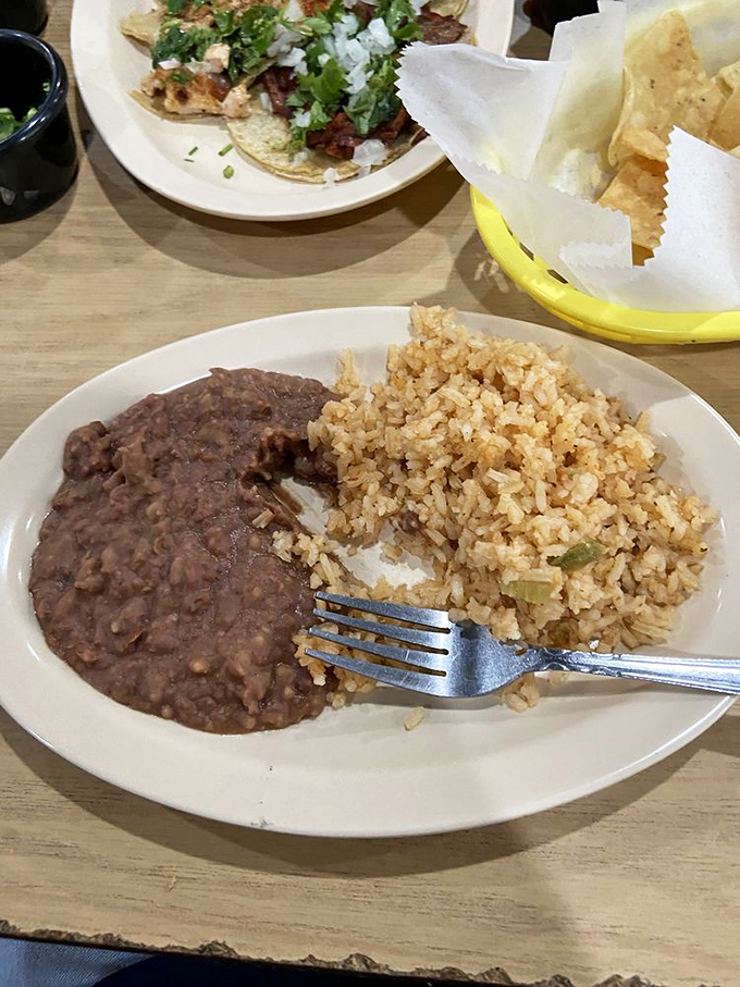 Simple perfection on a plate. The humble rice and beans might be supporting players, but at El Camino Real, even the sides deserve a standing ovation.
