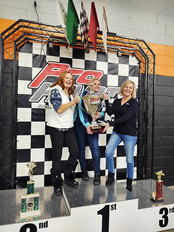 Ladies taking over the winner's circle! Proof that adrenaline addiction and competitive spirit know no gender&mdash;just speed and skill.
