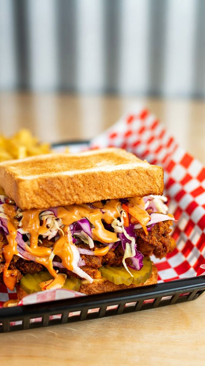 The sandwich that launched a thousand cravings. That golden-toasted Texas toast is just the beginning of a textural adventure worth writing home about.
