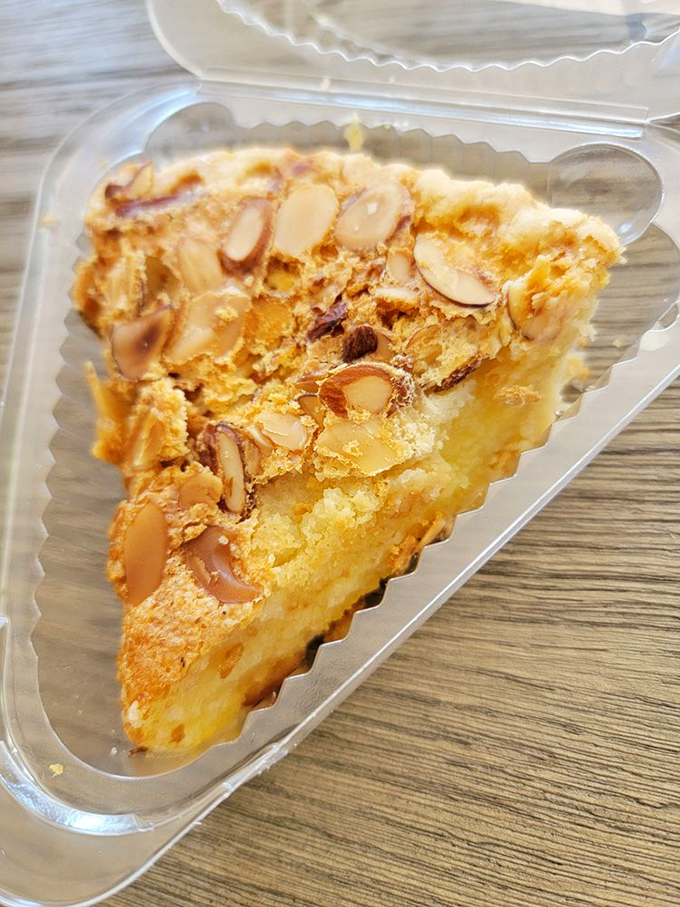 Almond amaretto chess pie&mdash;the sophisticated cousin in the pie family. Those toasted almonds aren't just decoration; they're the crown jewels.