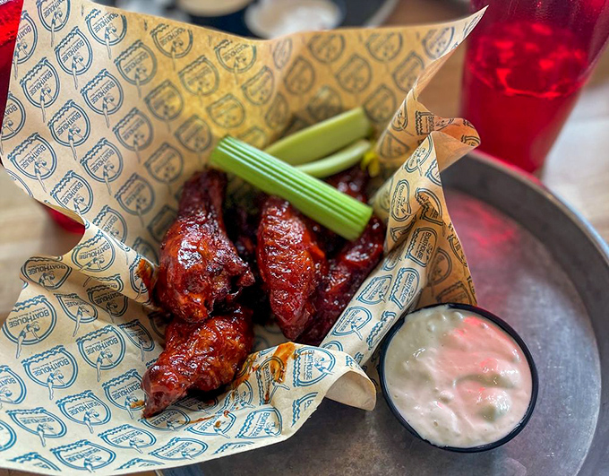 Wings that don't just wing it&mdash;these glossy, sauce-slathered beauties come with celery sticks that, for once, might not be totally ignored.