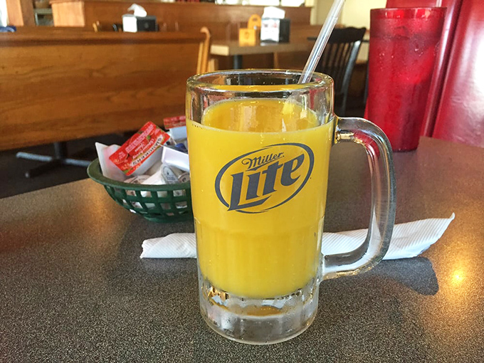 That's not just orange juice in a beer mug&mdash;it's liquid sunshine that pairs perfectly with everything on the menu. Southern hospitality in liquid form.