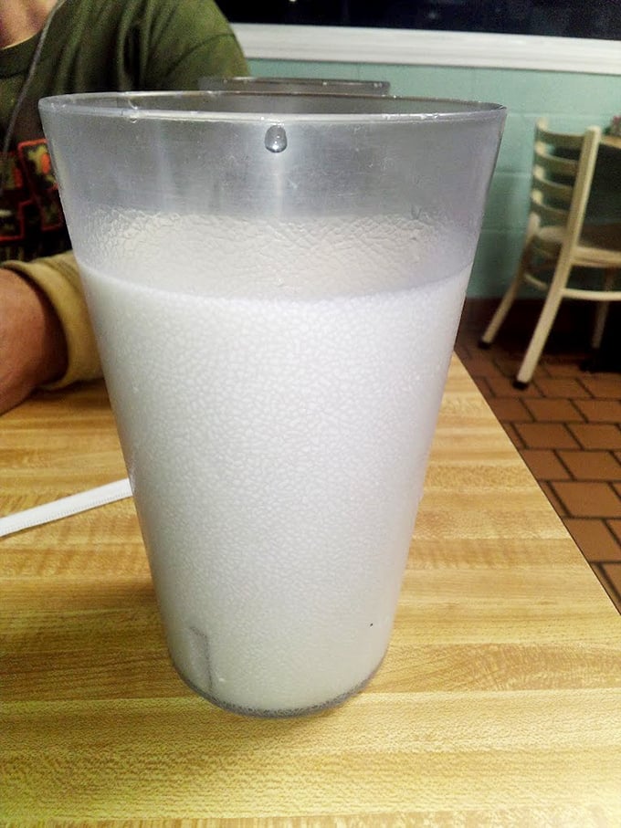 A frosty glass of milk, the ultimate burger companion. As sophisticated as a fine wine pairing, but infinitely more comforting.