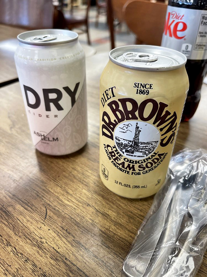 Dr. Brown's and dry cider&mdash;the perfect liquid companions for tackling sandwiches that require both hands and a serious commitment.