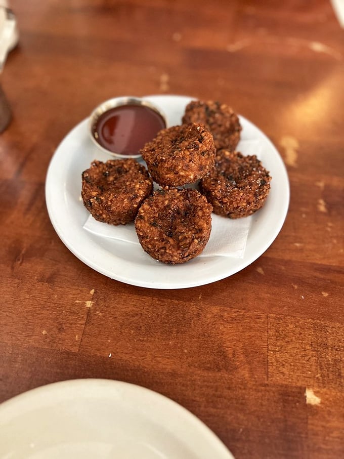 Black-eyed pea fritters: where Southern tradition meets Portland's obsession with perfect frying, resulting in bite-sized happiness.