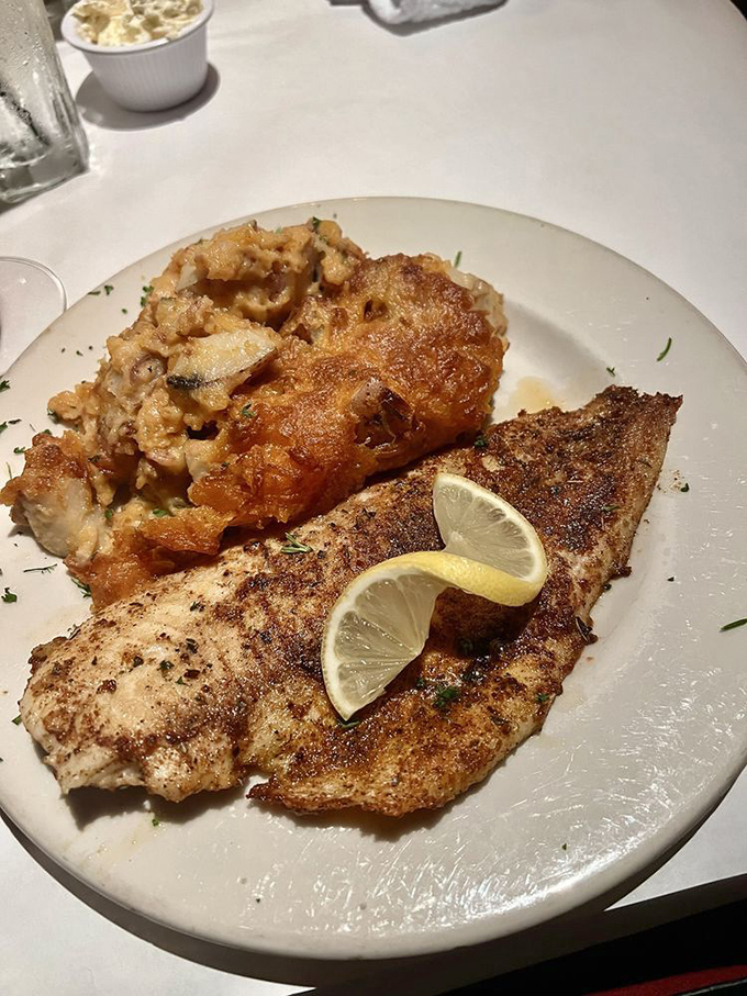 Blackened redfish that's actually blackened, not burned&mdash;paired with a risotto that could make an Italian grandmother question her life choices.
