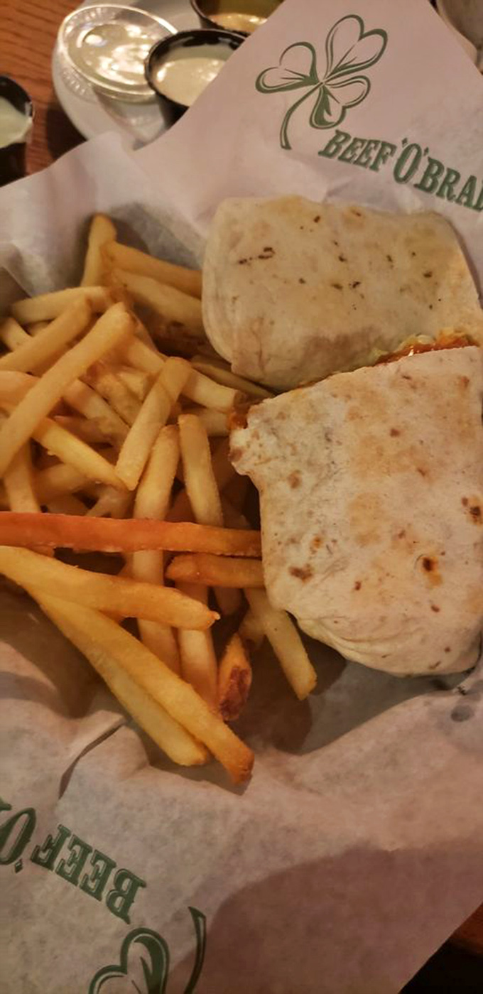 Wrapped up tighter than your grandma's holiday leftovers, this buffalo chicken wrap is a flavor explosion waiting to happen.
