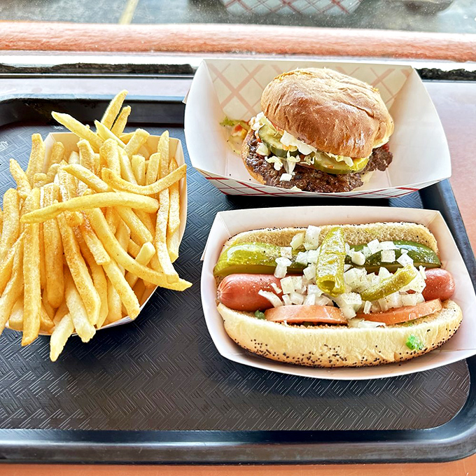 This isn't just a burger&mdash;it's architecture. The structural integrity of that bun supporting those toppings deserves an engineering award.