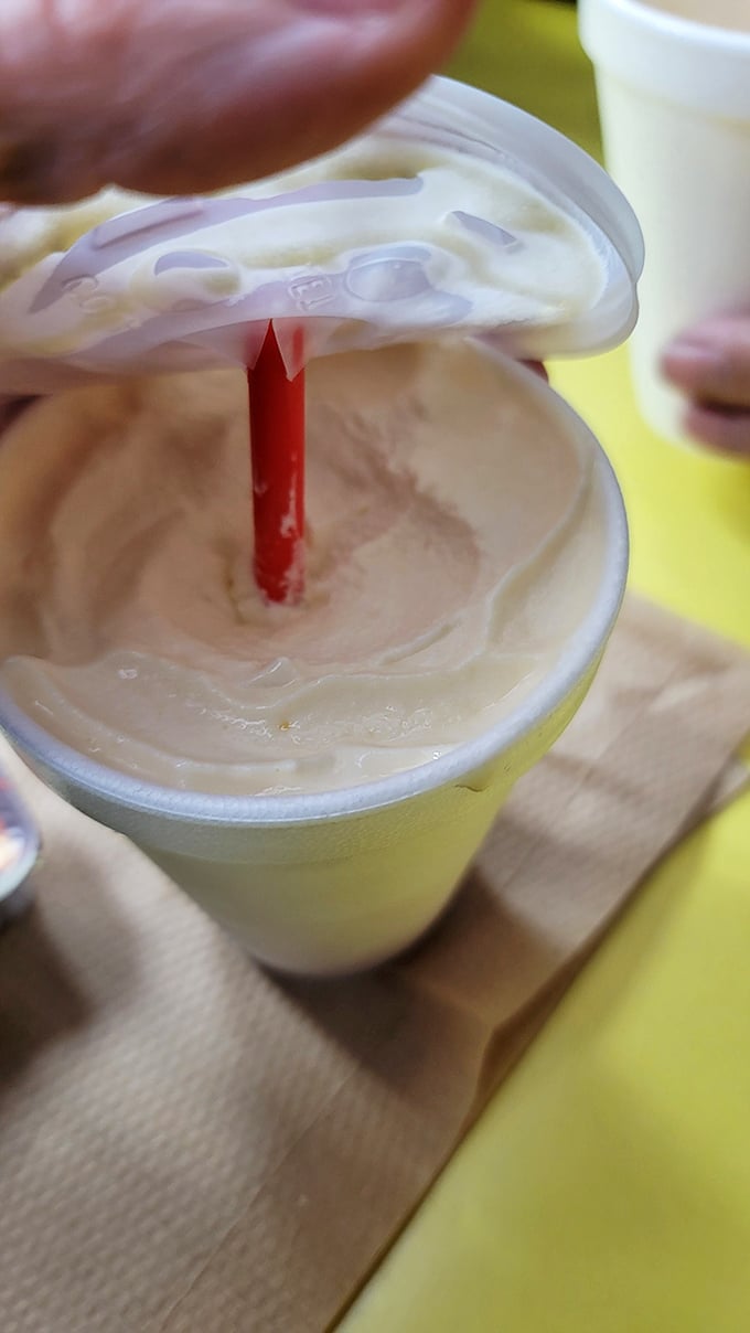 A milkshake so thick, the straw stands at attention. This isn't a beverage&mdash;it's a dessert playing hard to get.