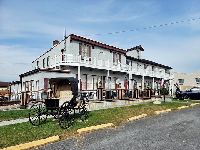 With its welcoming porch and vintage carriage, this inn practically whispers, "Come in, sit down, and let us feed you properly."
