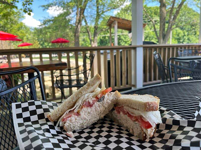 Simple pleasures done right&mdash;a classic sandwich served on the porch where conversations flow as easily as the nearby breeze.