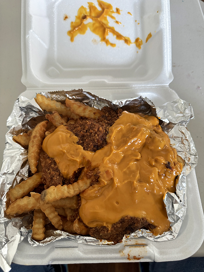 Southern breakfast ingenuity in a takeout container. When hash browns, eggs and biscuits unite, good things happen to good people.