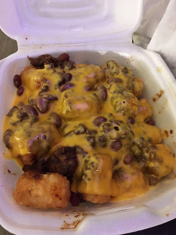 Tater tots smothered in chili, cheese, and beans&mdash;the kind of dish that makes you wonder why fancy restaurants even bother with small plates.