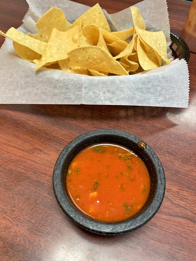 Chips and salsa&mdash;the opening act that sometimes steals the show. These house-made triangles of joy are merely vehicles for that vibrant, chunky salsa.