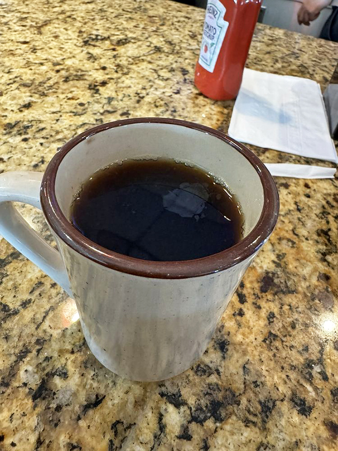 The humble diner coffee mug&mdash;holding what might be the most honest beverage in America, no foam art required.