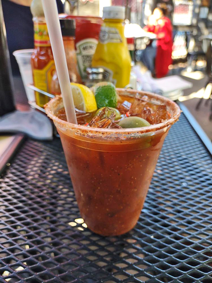 This isn't just a Bloody Mary&mdash;it's a meal in a glass. Rimmed with spice and garnished with enough extras to qualify as an appetizer.