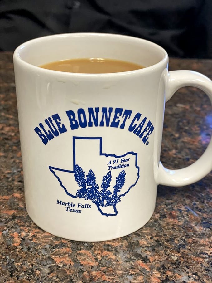 The official chalice of morning salvation. This coffee mug proudly displays its Texas heritage like a badge of honor.