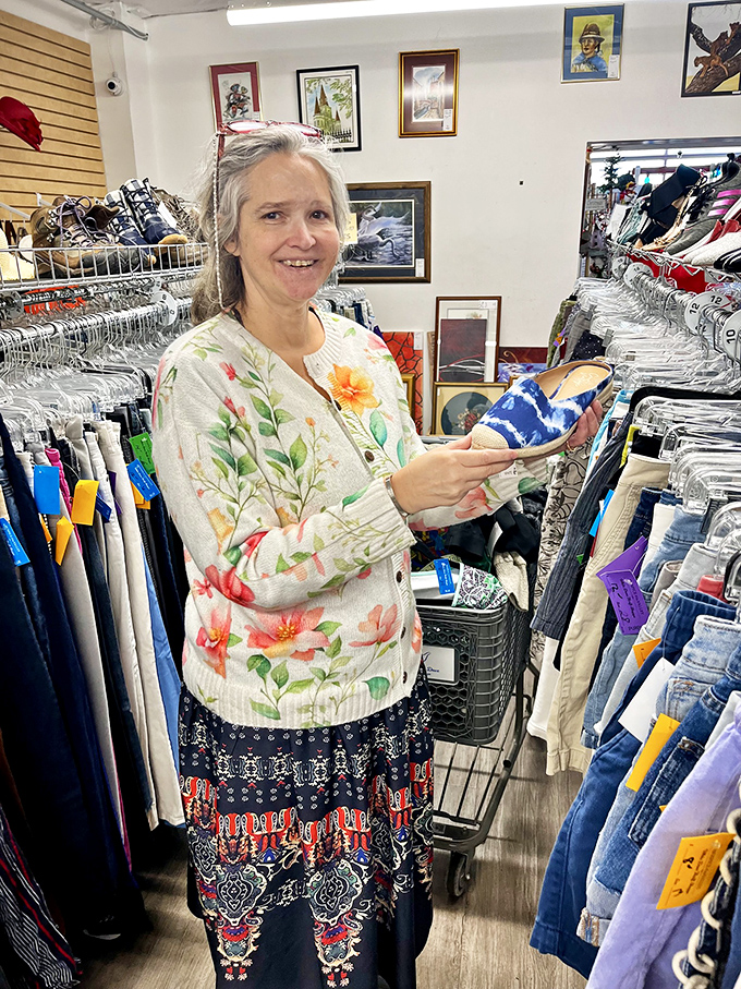 Thrift store magic happens when passionate shoppers connect with unexpected treasures, creating stories that travel home with each purchase.
