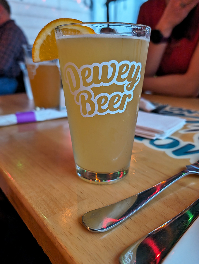 The Orange Crush &ndash; Delaware's unofficial summer mascot &ndash; served in a glass that proudly declares its hometown. Sunshine in liquid form.