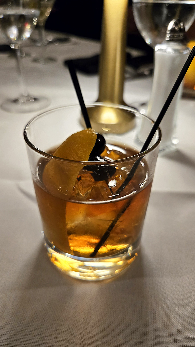 An old fashioned with proper ice and garnish&mdash;because sometimes the prelude to a great steak deserves its own standing ovation.