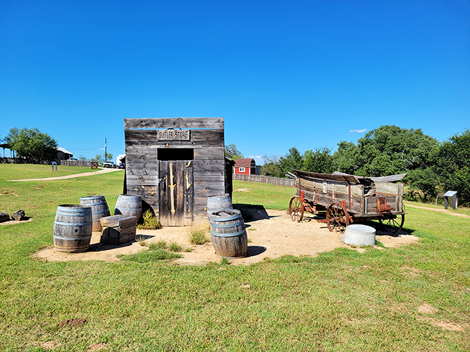Fort Martin Scott's rustic outbuildings transport visitors to frontier days. Who knew a humble wooden structure could be such a compelling time machine?