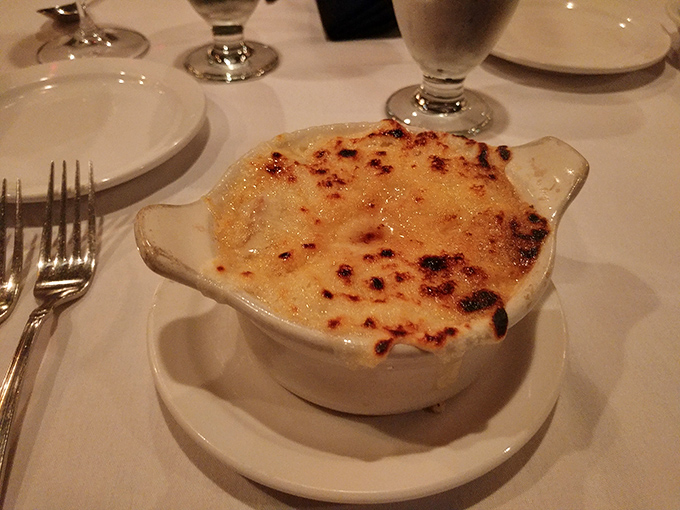 French onion soup isn't just a starter&mdash;it's a commitment. That broiled cheese cap requires strategy, timing, and absolutely no first-date nerves.