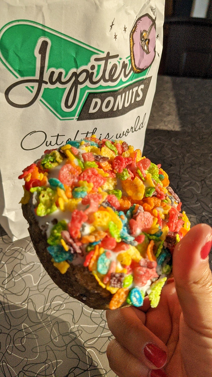 Childhood breakfast cereal meets grown-up indulgence. This Fruity Pebbles creation proves that sometimes the best ideas sound ridiculous until you taste them.