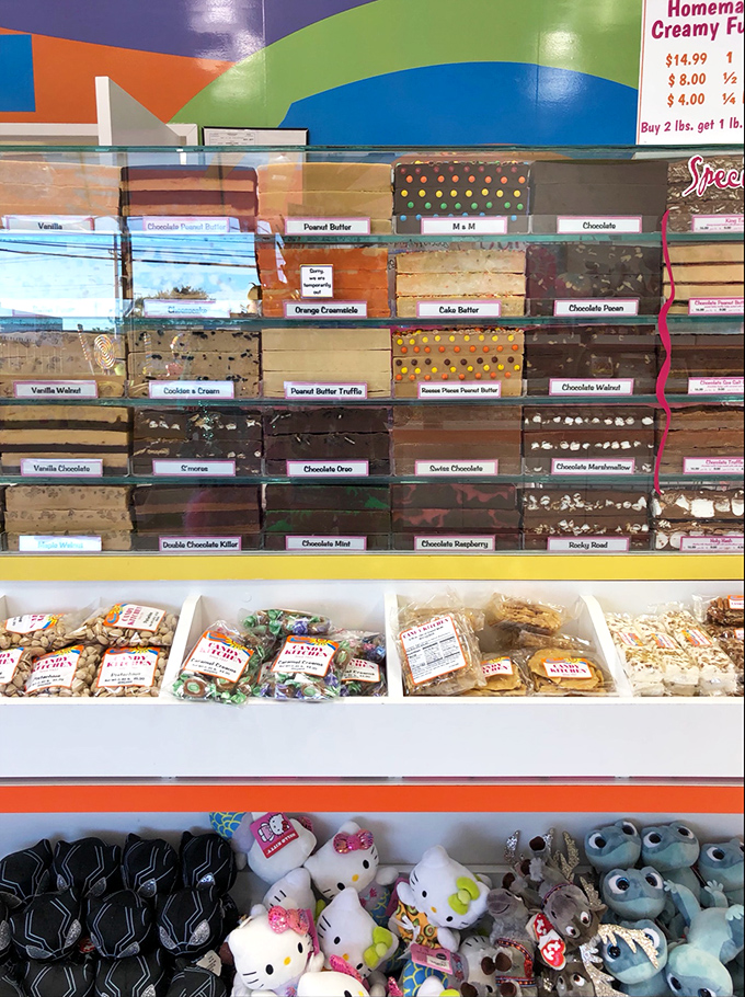 The fudge counter&mdash;where dreams are sliced into perfect squares and willpower goes on vacation. Each variety more tempting than the last.