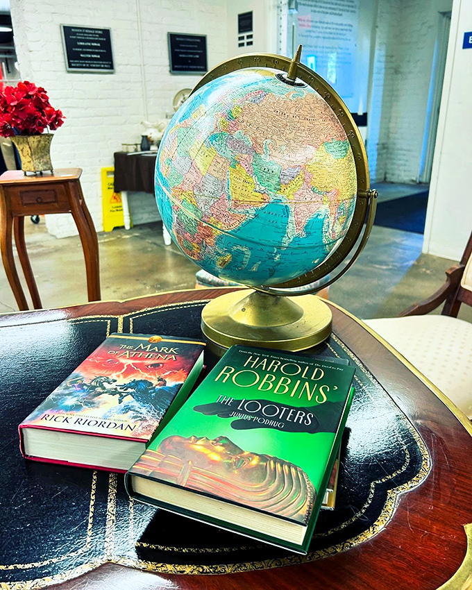 Literary treasures and a world globe&mdash;because the best adventures sometimes begin with secondhand books and dreams of faraway places.
