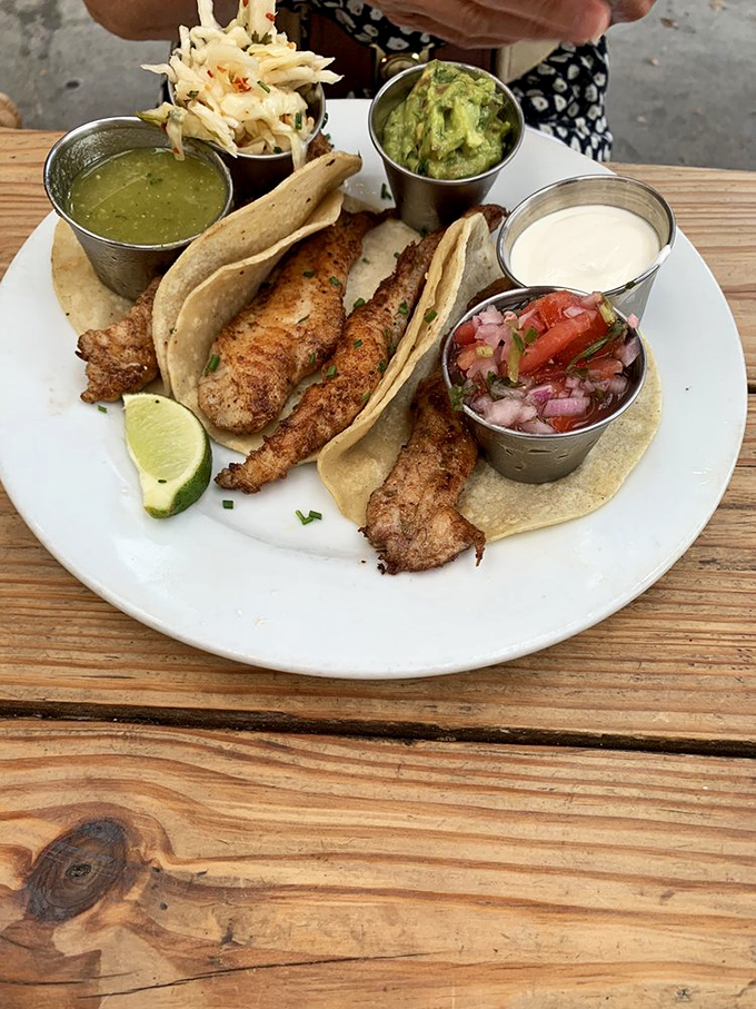 Fish tacos that celebrate simplicity &ndash; perfectly grilled fish, fresh toppings, and a rainbow of sauces. Taco Tuesday just got a serious upgrade.