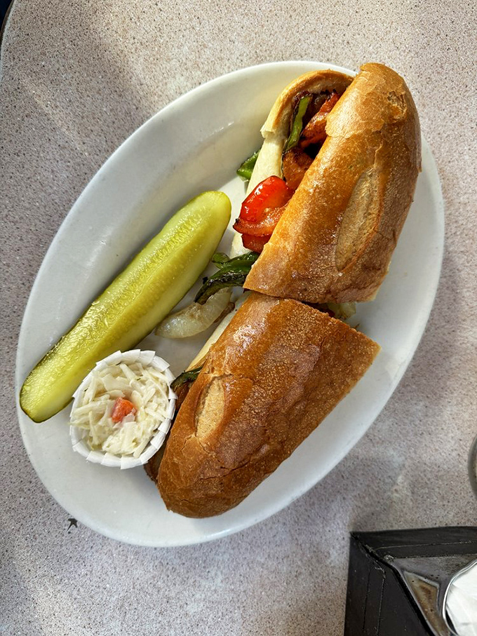 This hero sandwich isn't saving the day&mdash;it's making your day, with fresh vegetables, quality meat, and a pickle that means business.