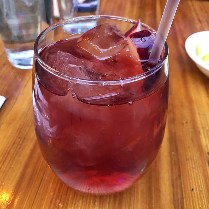 This sangria isn't playing around&mdash;ruby red, ice-cold, and potent enough to make you forget you came for dinner in the first place.