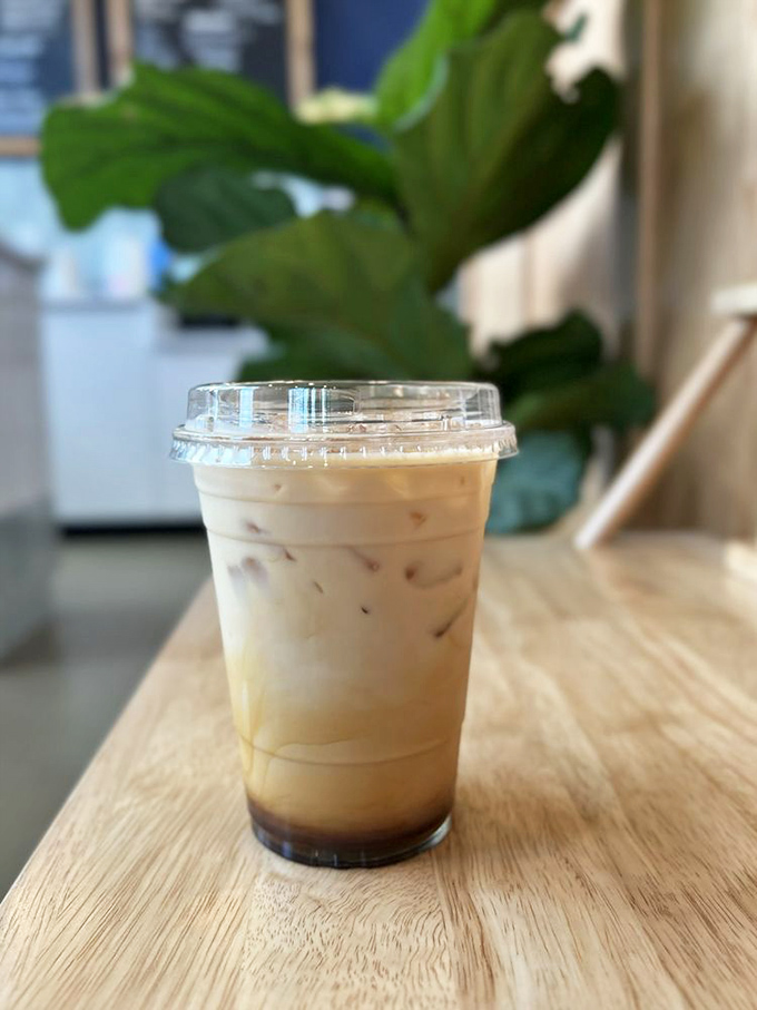 An iced coffee that actually tastes like coffee, not like someone whispered "coffee" from another room. The perfect bagel companion.