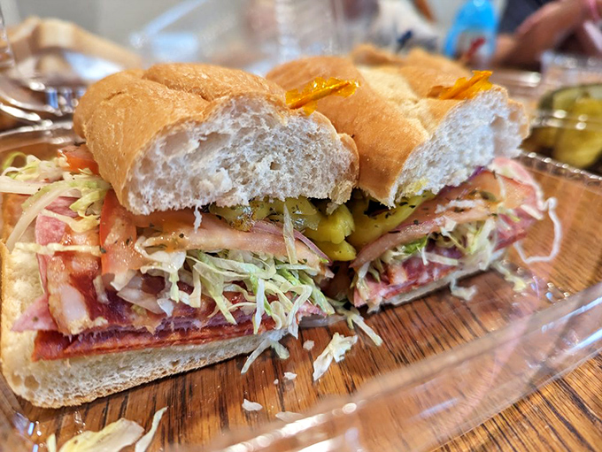 The Italian Stallion: a sandwich so packed, it makes Rocky's training montages look like a light workout. It's a flavor punch that'll leave you saying, "Yo, Adrian! I ate it!"