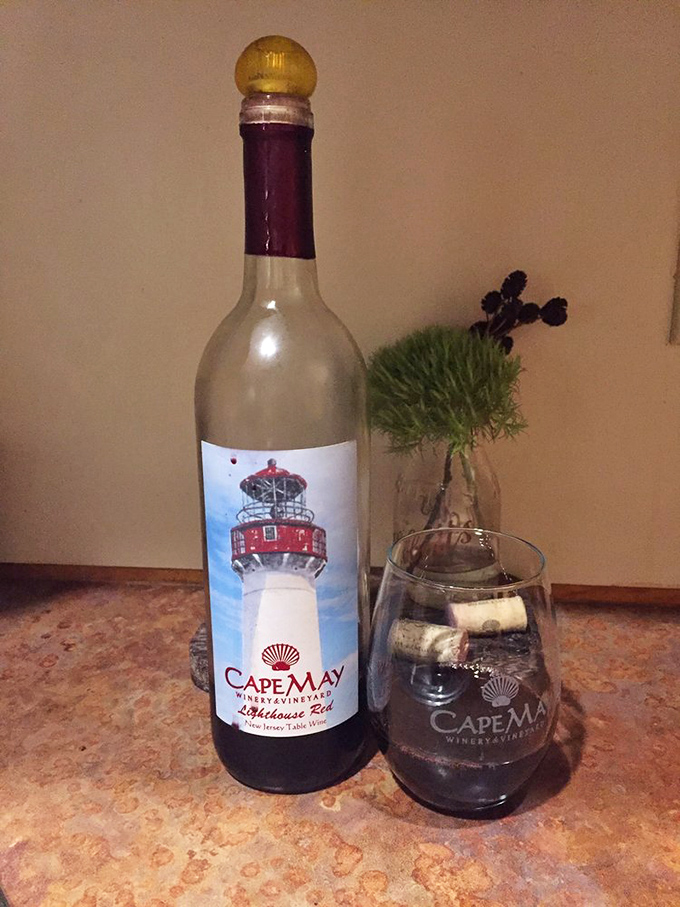 BYOB in action&mdash;Cape May Lighthouse Red stands ready to complement the pizza perfection. Wine pairing becomes democratic when you bring your own. 