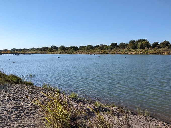 The Llano River doesn't rush—it ambles, creating peaceful shorelines perfect for contemplation, fishing, or simply watching clouds drift across that Texas sky.