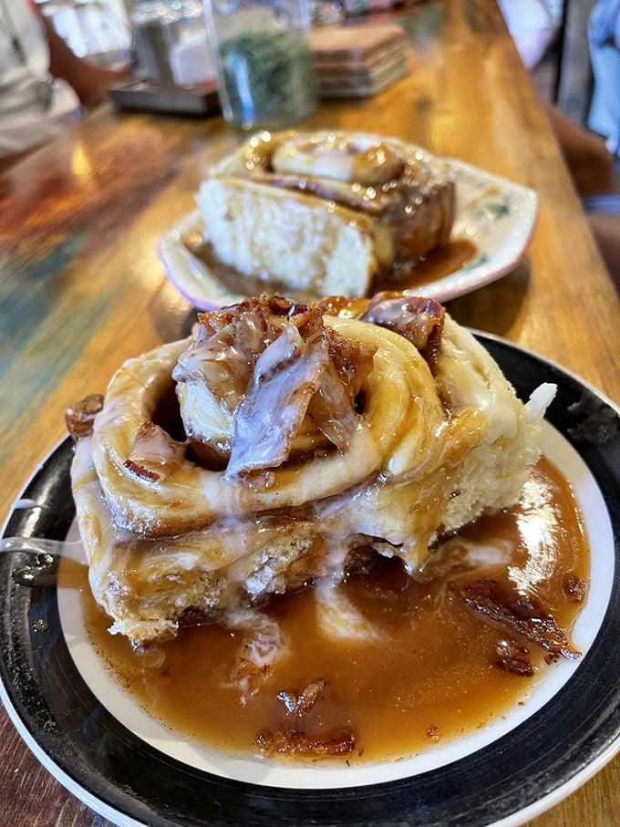 The maple-bacon cinnamon roll&mdash;where breakfast's greatest hits collaborate on one plate. Sweet meets savory in the morning's most perfect union.