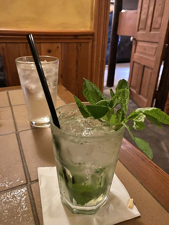 The mojito arrives looking like it just stepped out of a mint field for a refreshing dip. Perfect palate cleanser between bites of carnivorous bliss.