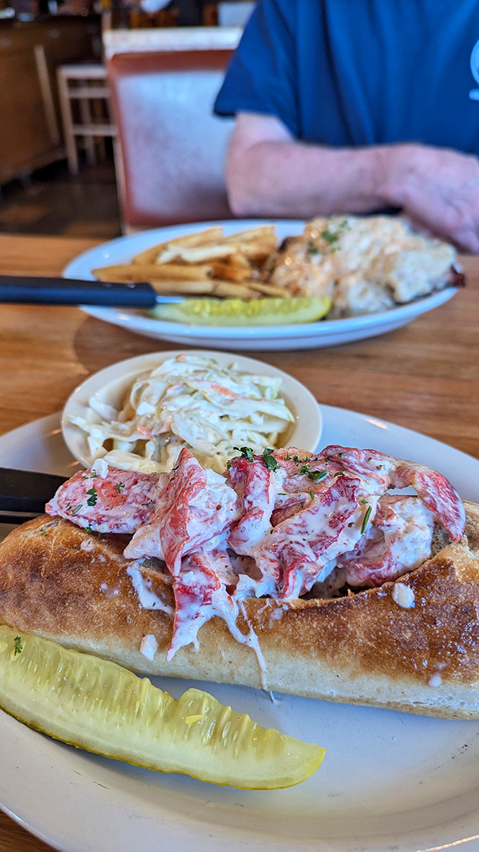 The lobster roll that launches a thousand road trips. Sweet, tender meat nestled in a toasted roll&mdash;worth every mile of the journey.