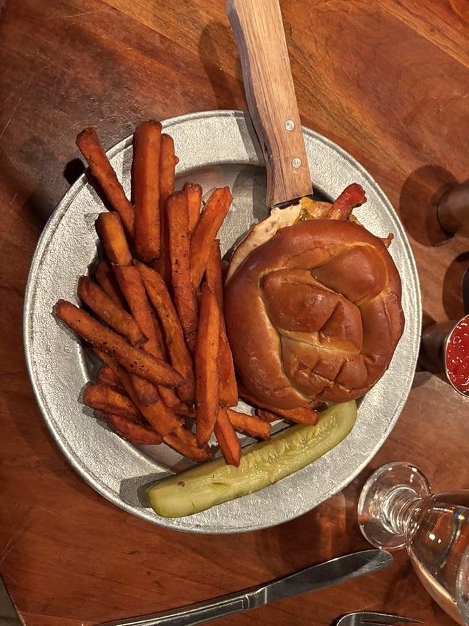 This chicken sandwich with sweet potato fries isn't just comfort food &ndash; it's what happiness would look like if it decided to become lunch.