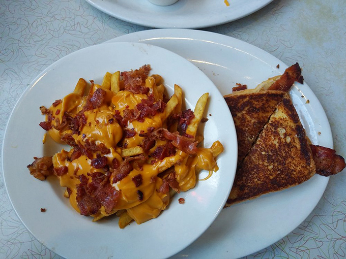 The peanut butter banana bacon sandwich with cheese fries&mdash;because sometimes your taste buds deserve to party like it's 1959.