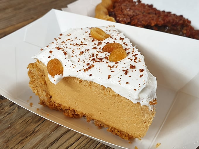 Peanut butter pie with cloud-like whipped cream&mdash;because after consuming half a cow's worth of brisket, you clearly need something light for dessert.