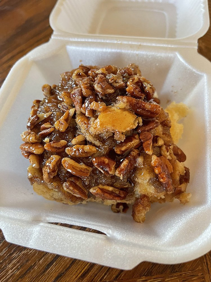 The holy grail of breakfast pastries - pecan roll with enough sticky, nutty goodness to make you forget your name mid-bite.